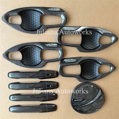 Jual Paket Outer Handle Tank Cover Bensin Carbon All Avanza Xenia Veloz