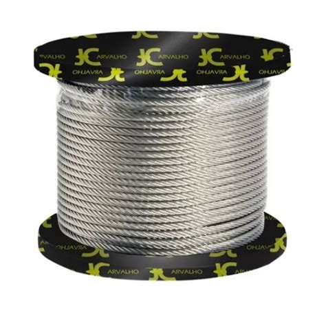 Cabo Aço Revestido Pvc Cristal Guarda Corpo 1 8 X 4 8mm 100 Metros