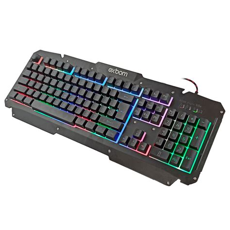 Teclado Gamer Metal Iluminação LED BK G200 Exbom no Shoptime