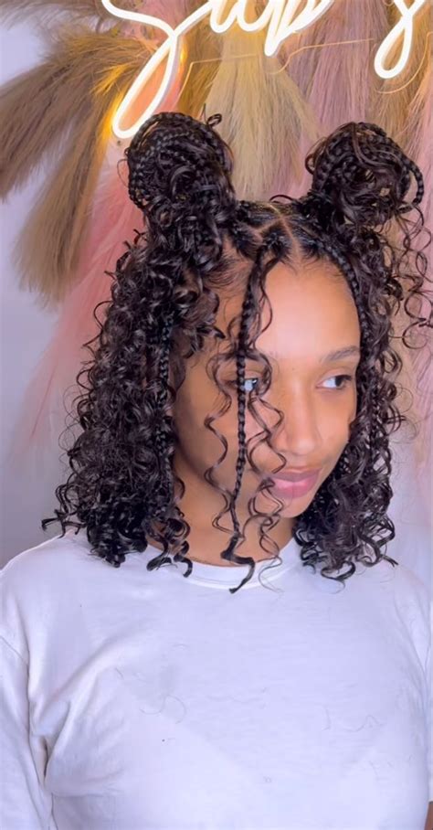 𝐏𝐑𝐄𝐓𝐓𝐘𝐁𝐋𝐔𝐍𝐓𝐙 Braids for short hair Short box braids hairstyles