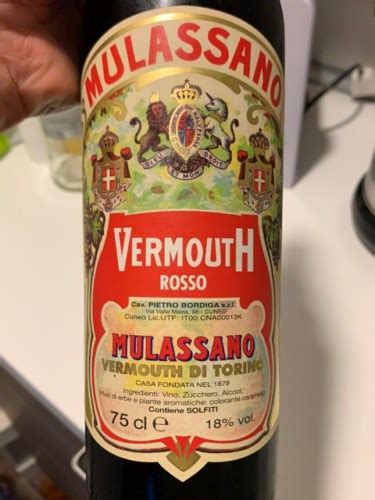 N V Mulassano Vermouth Di Torino Rosso Vivino