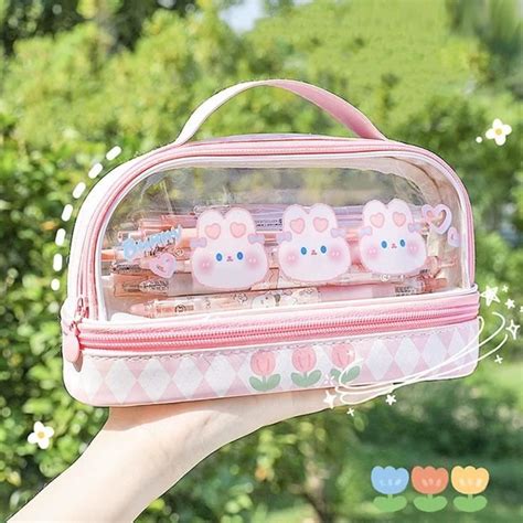 Trousse À Crayons Pour Filles Mignon Lapin Trousse À Crayons Kawaii
