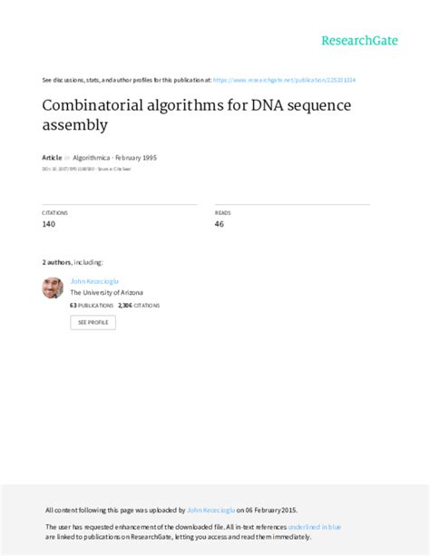 pdf combinatorial algorithms for dna sequence assembly mahmoud ismail