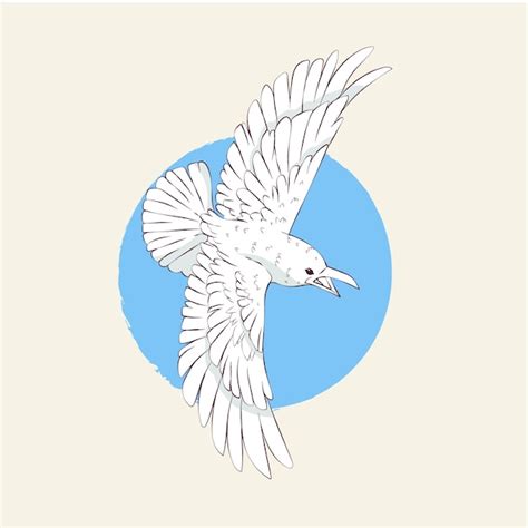 Premium Vector Hand Drawn Raven Flying Drawing Illustration