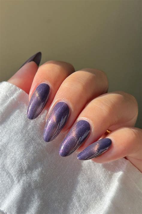 50 Charming Fall Nail Art To Adorn Your Tips Purple Night Sky Nails