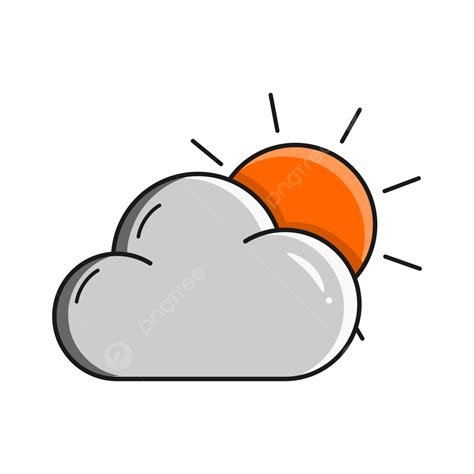 Nube Simple Con Icono De Sol Vector Png Icono De Nube Y Sol Nube