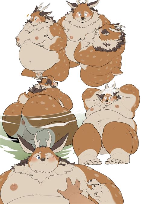 Rule 34 2023 Absurd Res Anthro Ass Bathing Belly Big Belly Big Butt Blush Brown Body Deer Hi