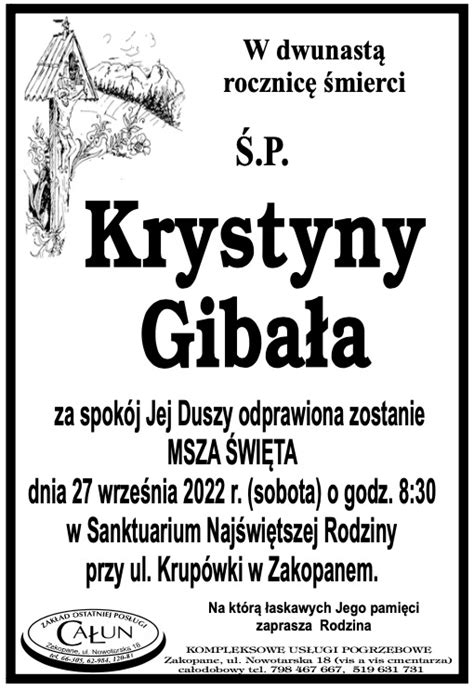 Krystyna Giba A Nekrologi Podhale Pl