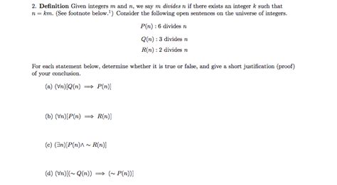 solved definition given integers m and n we say m divides n