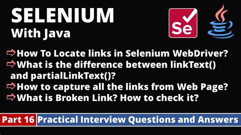 part16 selenium with java tutorial practical interview questions and answers links youtube