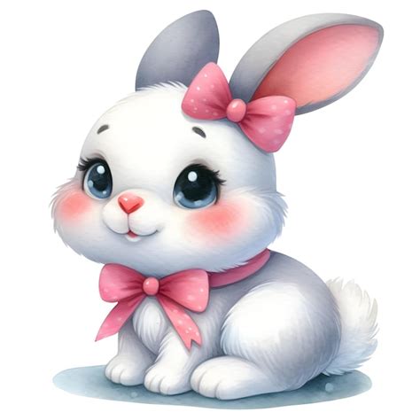 Premium Photo Watercolor Bunny Illustration