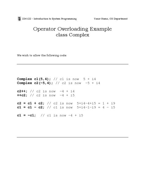 operator overloading example class complex pdf object oriented programming formalism