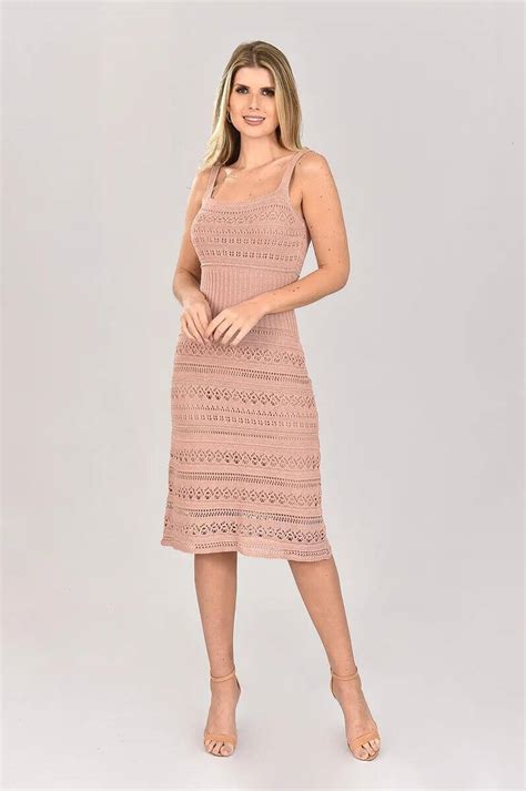 Vestido de Tricot Modal Alças Maite Rosê VESTIDOS DE TRICOT