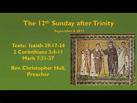 The Th Sunday After Trinity Youtube