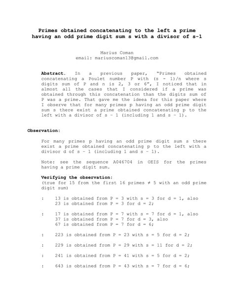 pdf primes obtained concatenating to the left a prime having an odd prime digit sum s with a