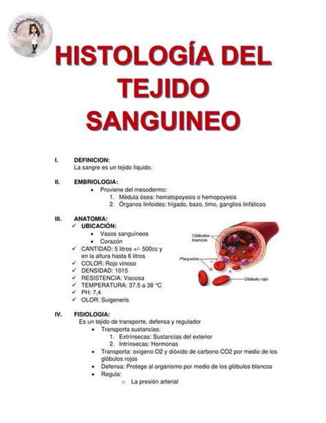 HISTOLOGÍA DEL TEJIDO SANGUINEO Aleshita medstudent uDocz
