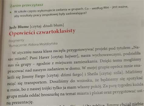 Bardzo proszę o pomoc pilne Trzeba wypisać z czytanki wszystkie