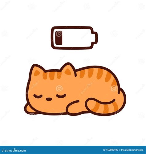 Cute Sleeping Cat Drawing