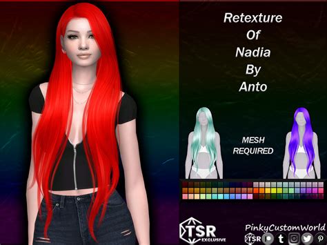 The Sims Resource Retexture Of Nadia Hair By Anto