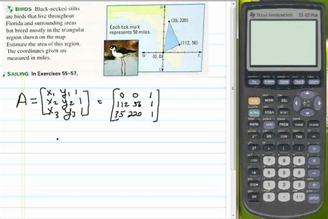 finding area of a triangle using matrices youtube
