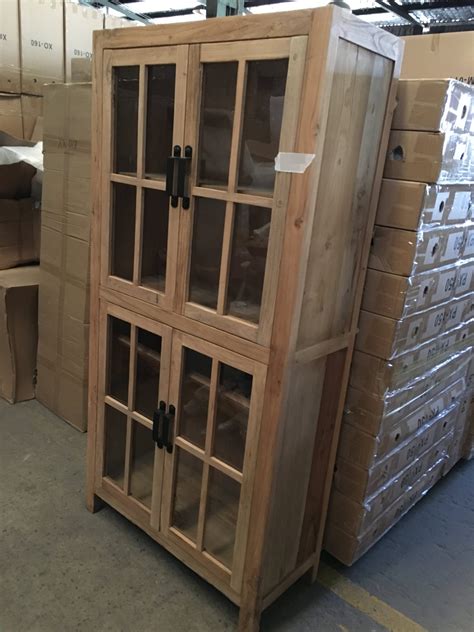 Recycled Elm Cabinet With Glass Doors DL080 Megaria