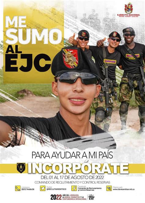 Incorpórate del 1 al 17 de agosto al Ejército Nacional Ejército