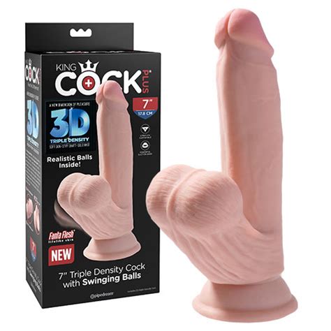 King Cock 7 Inch Triple Density 3D Cock With Swinging Balls