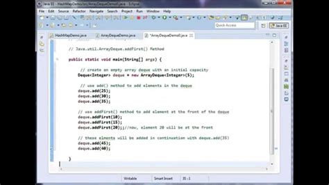 java util arraydeque addfirst method youtube