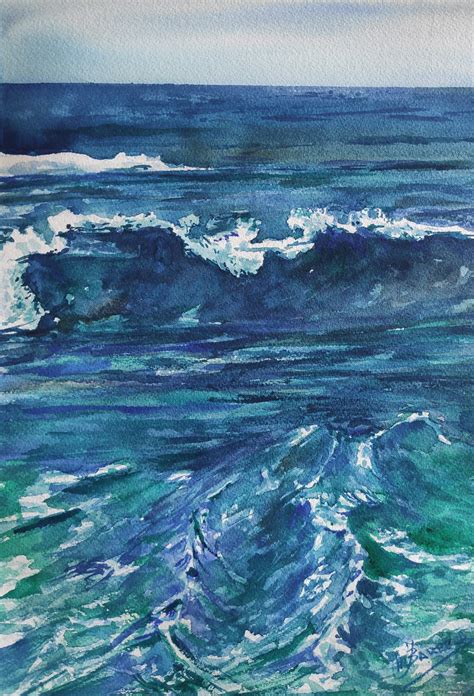 Pintando El Mar En Acuarela