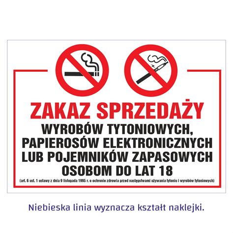 Zakaz sprzedaży wyrobów tytoniowych papierosów elektronicznych lub