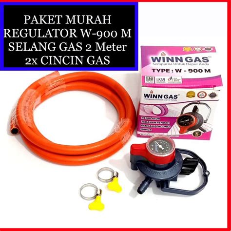 Jual WINN GAS PAKETAN REGULATOR WINN GAS 900 M SELANG 2 METER 2