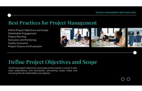 Project Management Best Practices Presentation Template In Portable