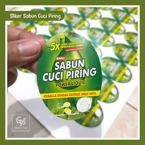 Jual Paket Stiker Kemasan Sabun Cuci Piring Cutting Menyesuaikan Bentuk