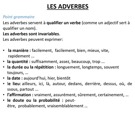 Les Adverbes