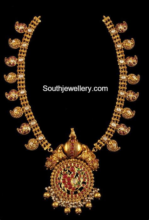 Antique Gold Mango Mala Indian Jewellery Designs