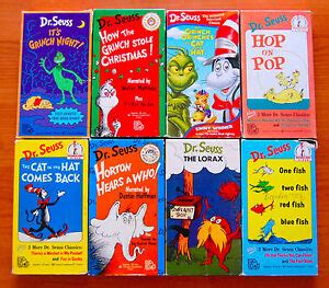 Lot 8 Dr Seuss VHS Movies Collection Grinch Hop On Pop Horton Hears A