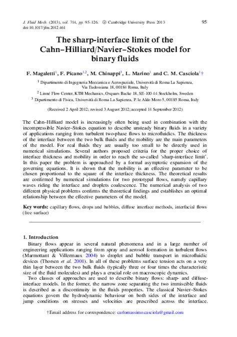 pdf the sharp interface limit of the cahn hilliard navier stokes model for binary fluids