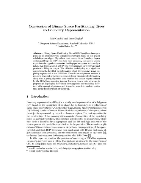pdf conversion of binary space partitioning trees to boundary representation