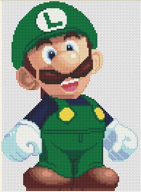 Super Luigi Cross Stitch Pattern Pdf Cute Embroidery Wall Etsy