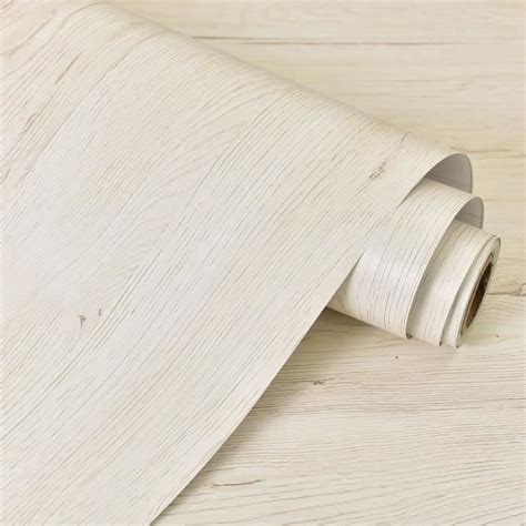 Papier peint Creamy White wood 5 m x 60 cm Autocollant Auto adhésif À