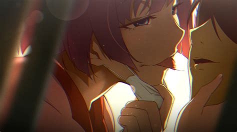 Senjougahara Hitagi And Araragi Koyomi Monogatari Drawn By Gesugesu