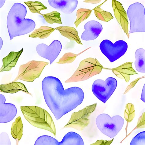 Watercolor Hearts And Leaves Paper Free Stock Photo Public Domain