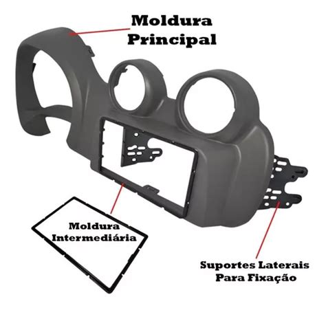 Moldura Para Painel Dvd Din Multim Dia Novo Uno Vivace Som R Em