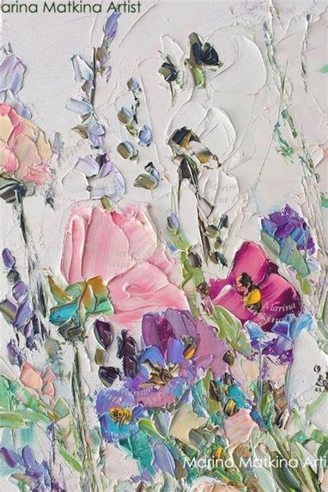 Abstract Oil Painting Flower Original Abstract Art Canvas Pink Etsy