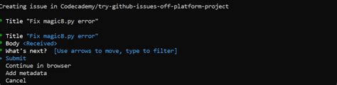 Tutorial GitHub CLI Command Line Interface Codecademy