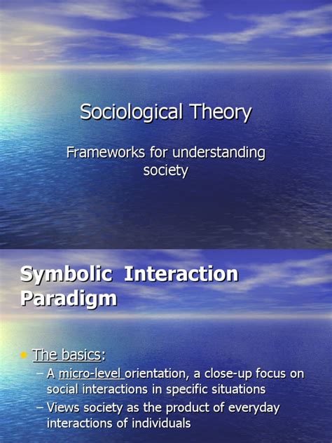 sociological theory 4 the symbolic interaction perspective pdf sociology social psychology