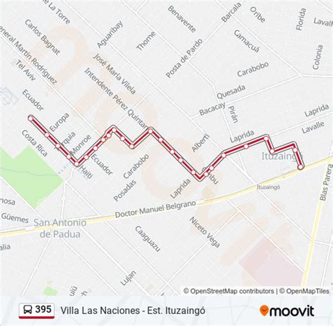 Ruta 395 horarios paradas y mapas Est Ituzaingó Actualizado