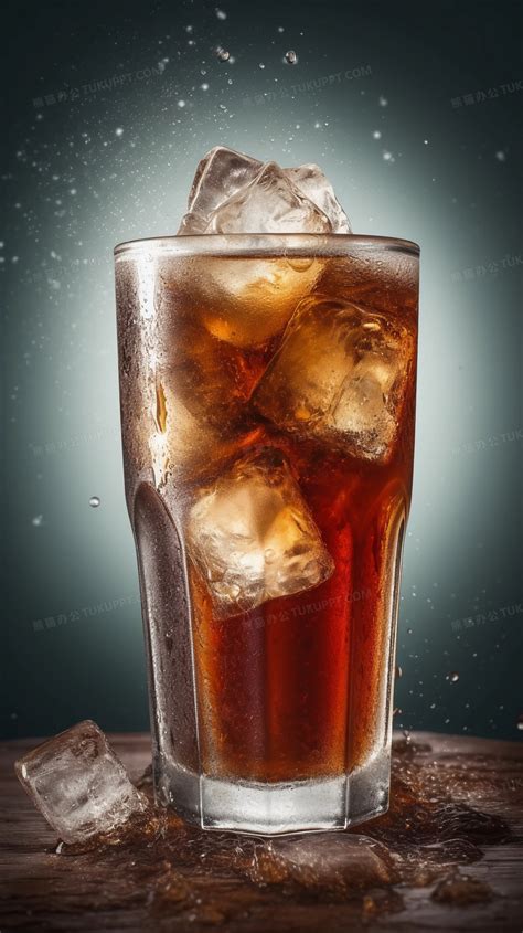 一杯加了冰块的冰爽可乐夏日饮料插画图片素材下载 jpg格式 熊猫办公