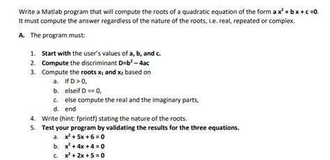 calculate roots of quadratic equation in matlab tessshebaylo