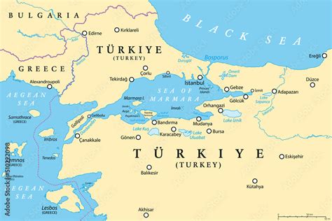 Photo Bosporus And Dardanelles Political Map Peter Hermes Furian